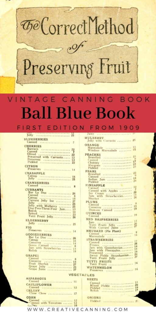 Ball Blue Book of Preserving (Vintage First Edition - Full Text ...