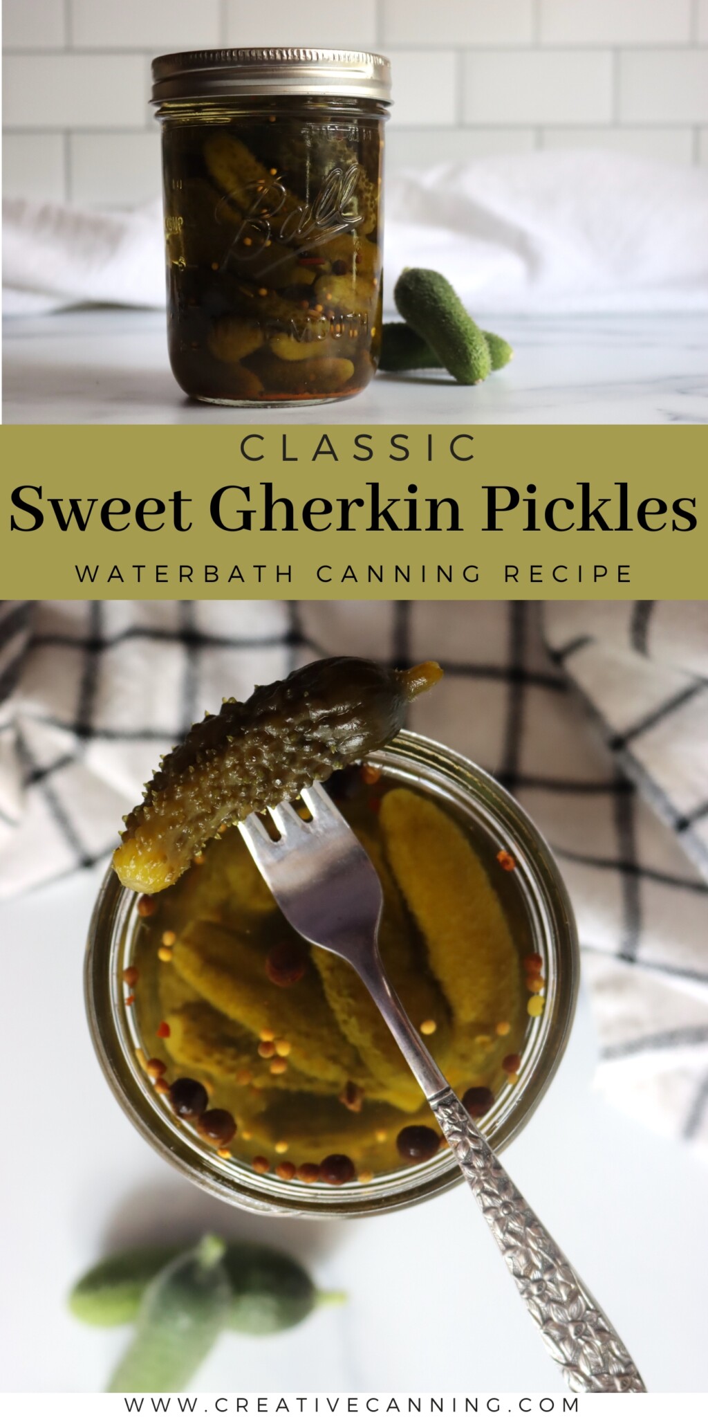 Sweet Gherkin Pickles - Creative Canning