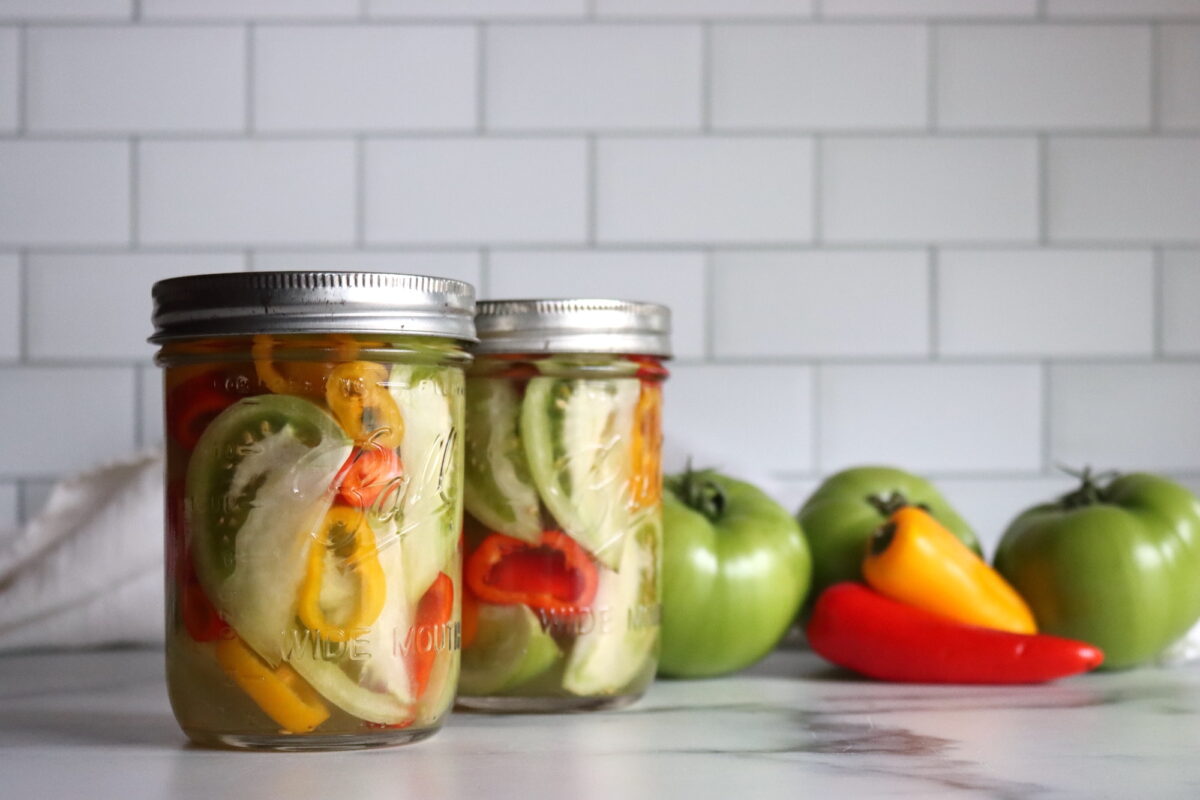Spicy Pickled Green Tomatoes - Creative Canning